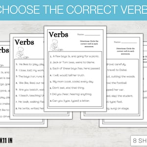 8 Printable Choose the Correct Verb Worksheets. Preschool, Kindergarten ...