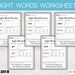 20 Sight Words Worksheets, Sight Words Printable, Sight Words Flash ...