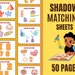 50 Shadow Matching Sheets, Preschool Worksheets, Preschool Printable ...