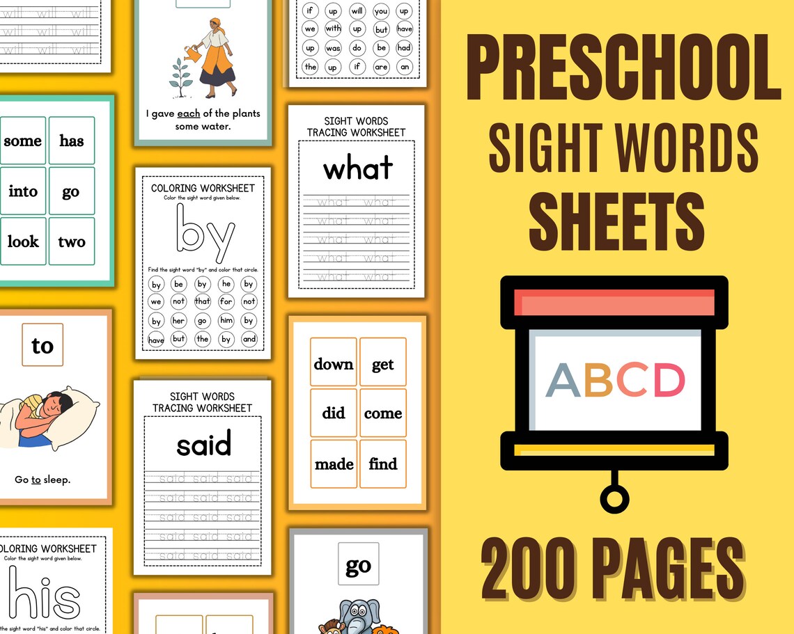 199 Sight Words Worksheets Sight Words Printable Sight Words - Etsy