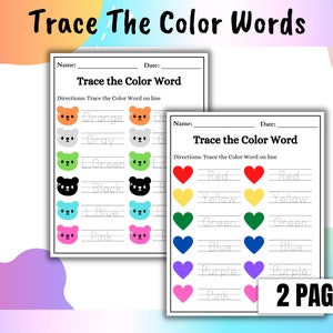 Printable Tracing Worksheet Bundle, Alphabet Number Letter Color Shape ...