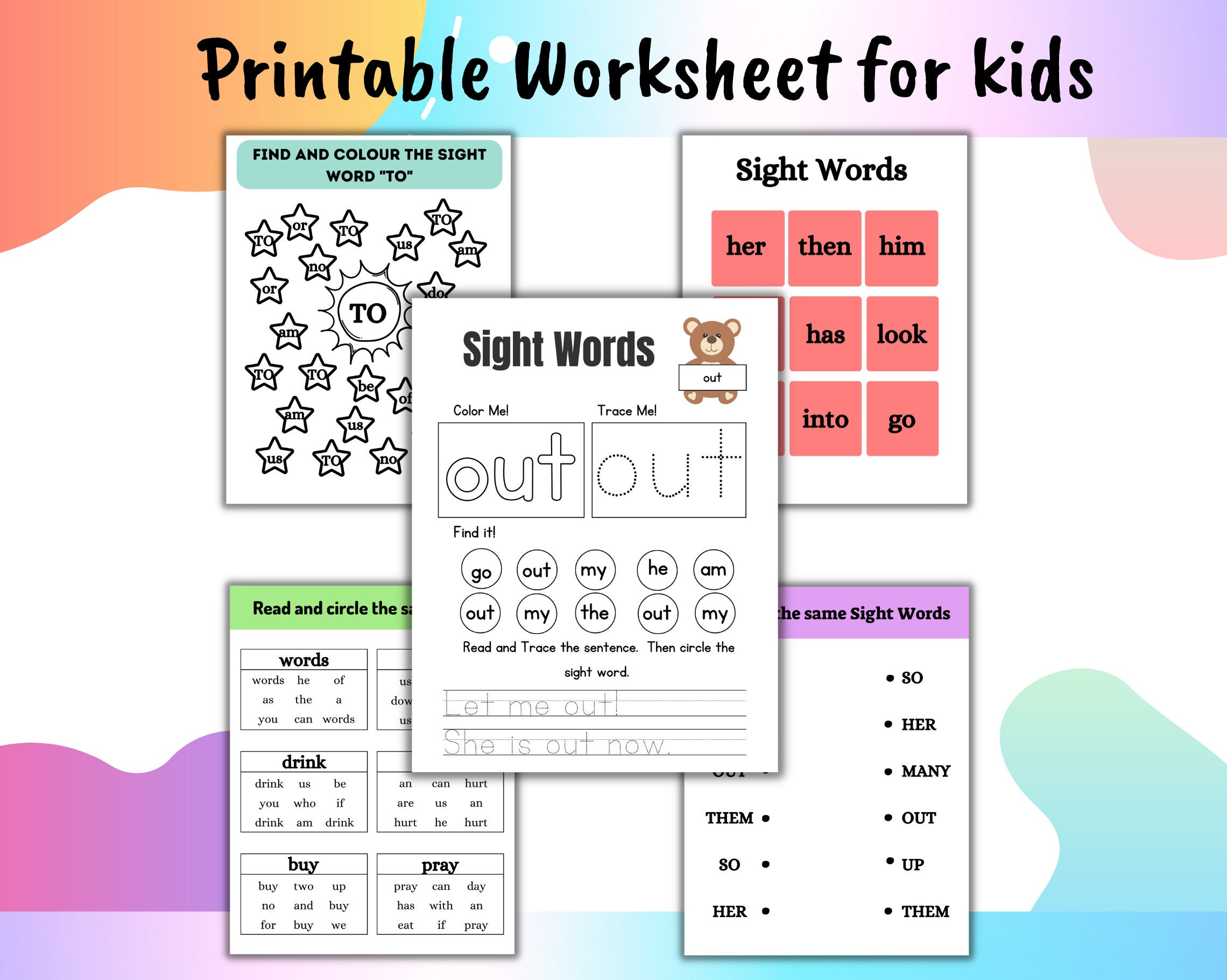 100 Sight Words Worksheet, 1st Grade Worksheet, 1st Grade Worksheet ...