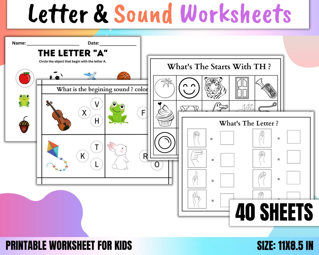 Letter and Sound Worksheet, Beginning Sound Worksheet, Kindergarten ...