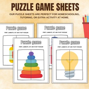 70 Puzzle Game Activity Sheets, Preschool Worksheets, Preschool ...