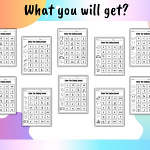 10 Printable Ending Sounds Worksheets, Initial Sound Practice ...