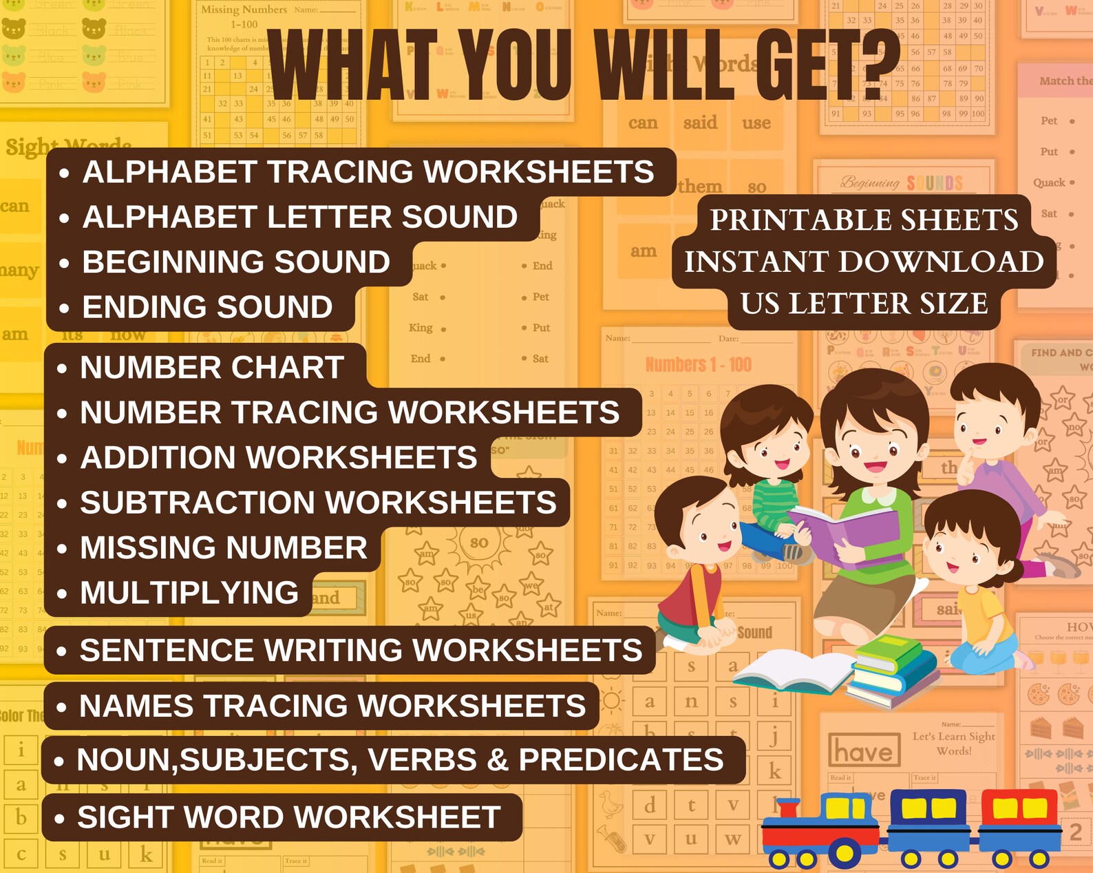 Preschool Pre-k Kindergarten Learning Bundle 500 Page - Etsy