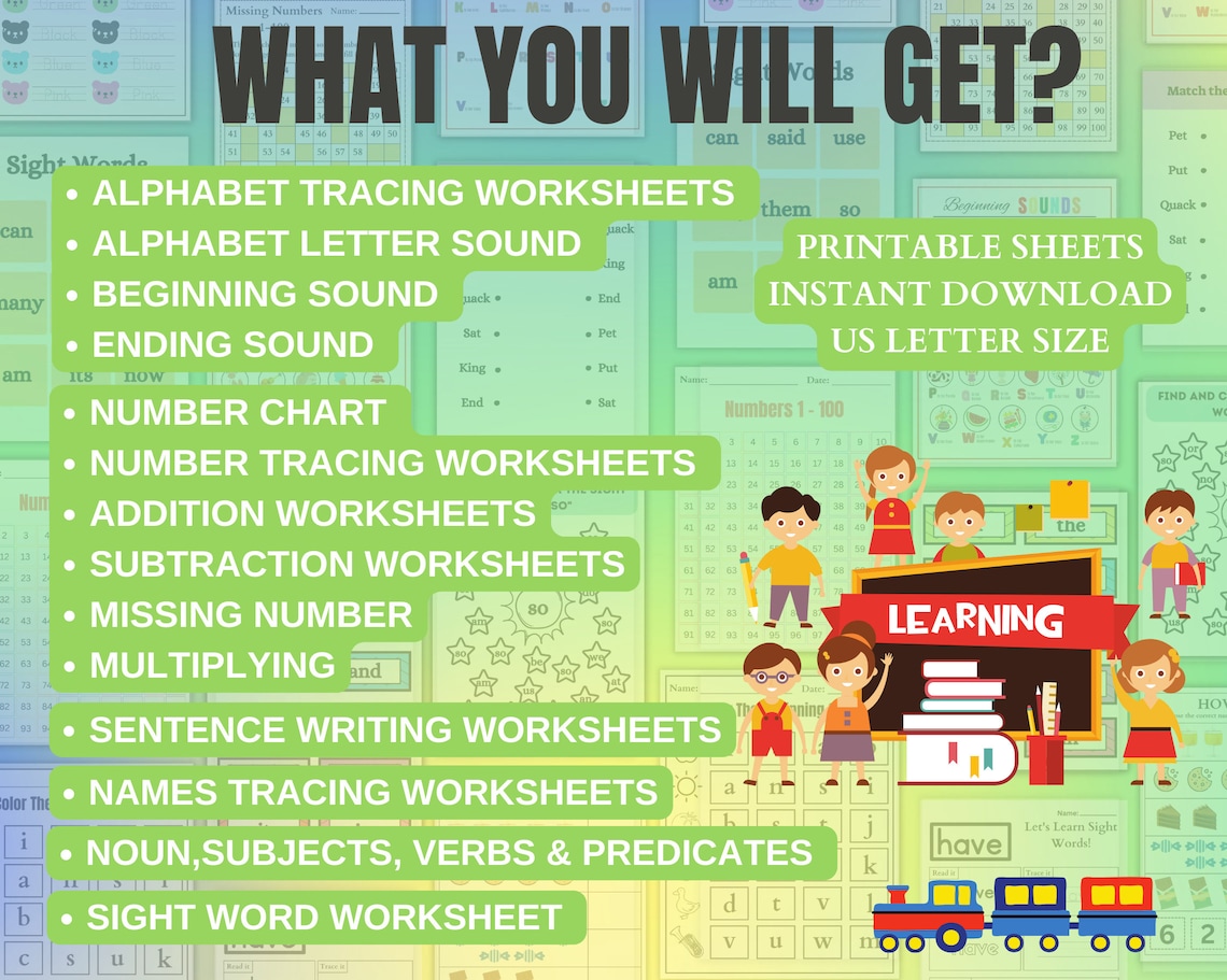 Preschool Pre-k Kindergarten Learning Bundle 500 Page - Etsy