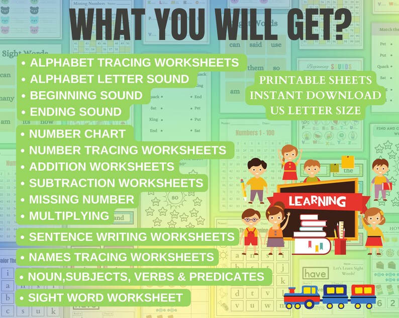 Preschool Pre-k Kindergarten Learning Bundle 500 Page - Etsy