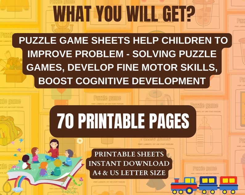 70 Puzzle Game Activity Sheets, Preschool Worksheets, Preschool ...