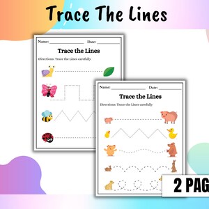 Printable Tracing Worksheet Bundle, Alphabet Number Letter Color Shape ...