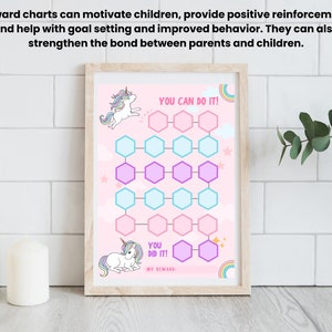 Unicorn Reward Chart, Printable Behavior Chart, Daily Chore Chart, Kids ...