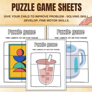 70 Puzzle Game Activity Sheets, Preschool Worksheets, Preschool ...