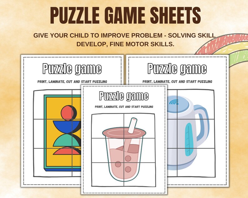 70 Puzzle Game Activity Sheets, Preschool Worksheets, Preschool ...