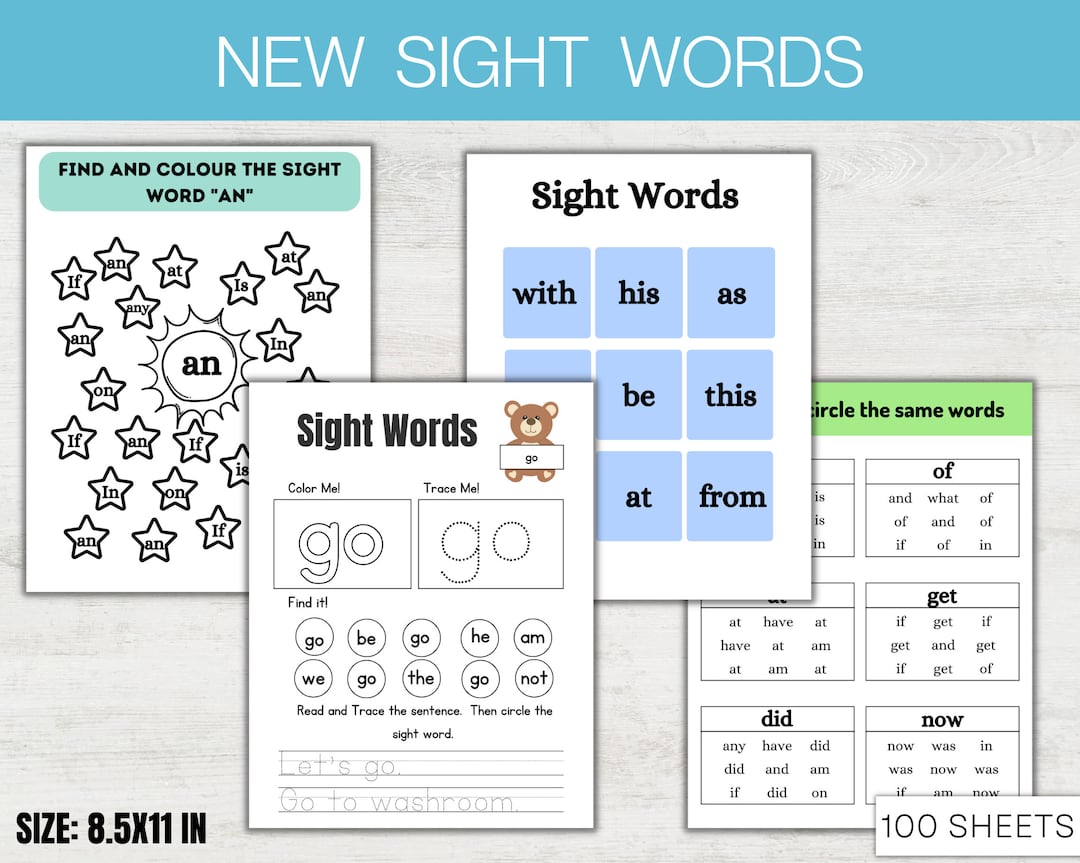 100 Sight Words Worksheet, 1st Grade Worksheet, 1st Grade Worksheet ...