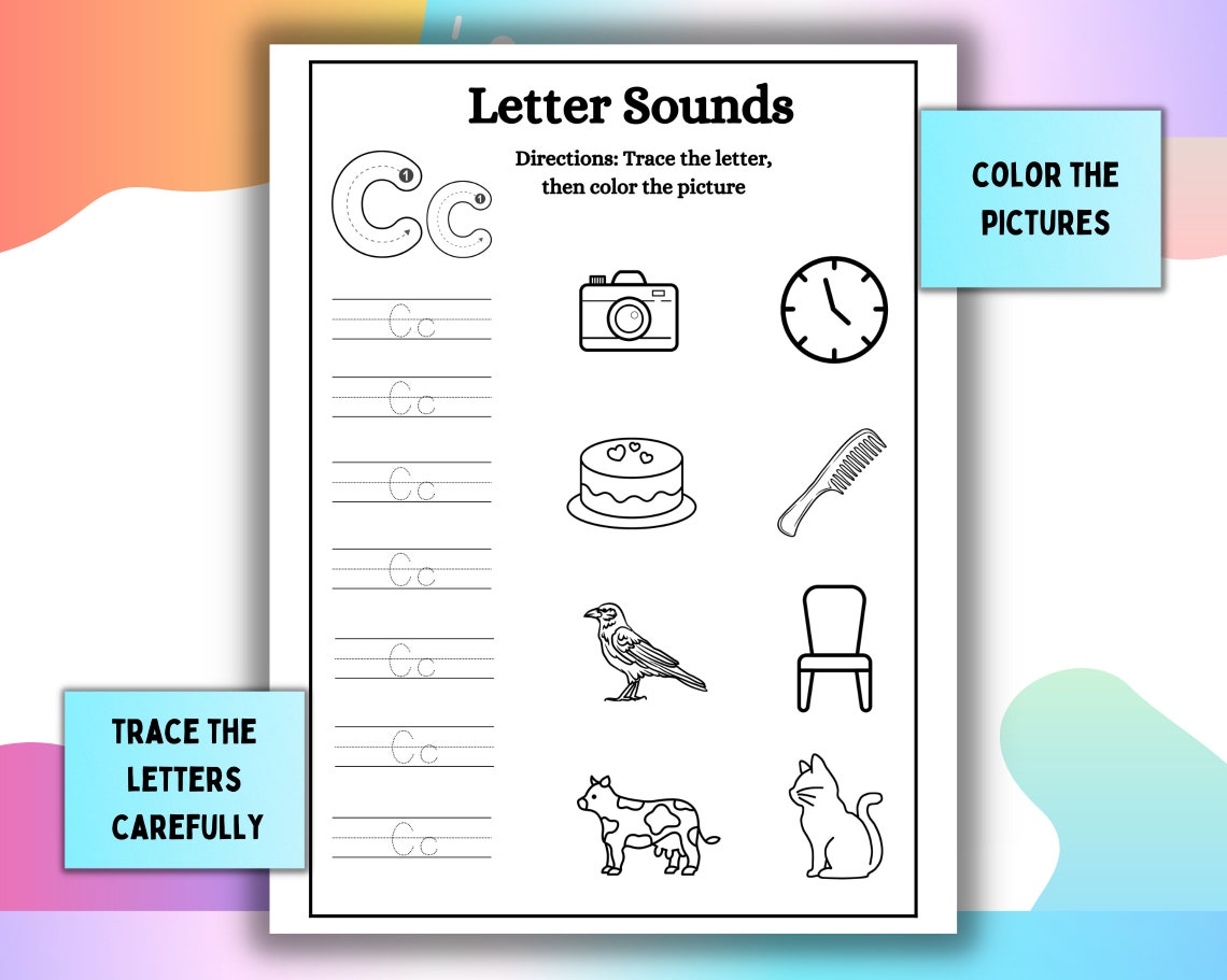 26 Alphabet Letter Sounds Worksheets Printable, Preschool Worksheets ...