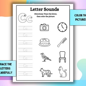 26 Alphabet Letter Sounds Worksheets Printable, Preschool Worksheets ...