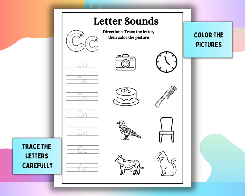 26 Alphabet Letter Sounds Worksheets Printable, Preschool Worksheets ...