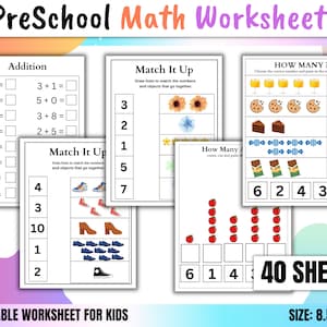 40 Preschool Math Worksheets, Beginning Math, Preschool Math, Preschool ...