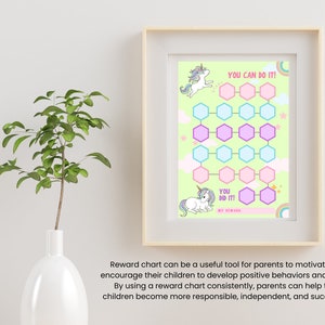Unicorn Reward Chart, Printable Behavior Chart, Daily Chore Chart, Kids ...