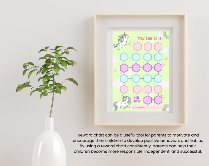 Unicorn Reward Chart Printable Behavior Chart Daily Chore - Etsy