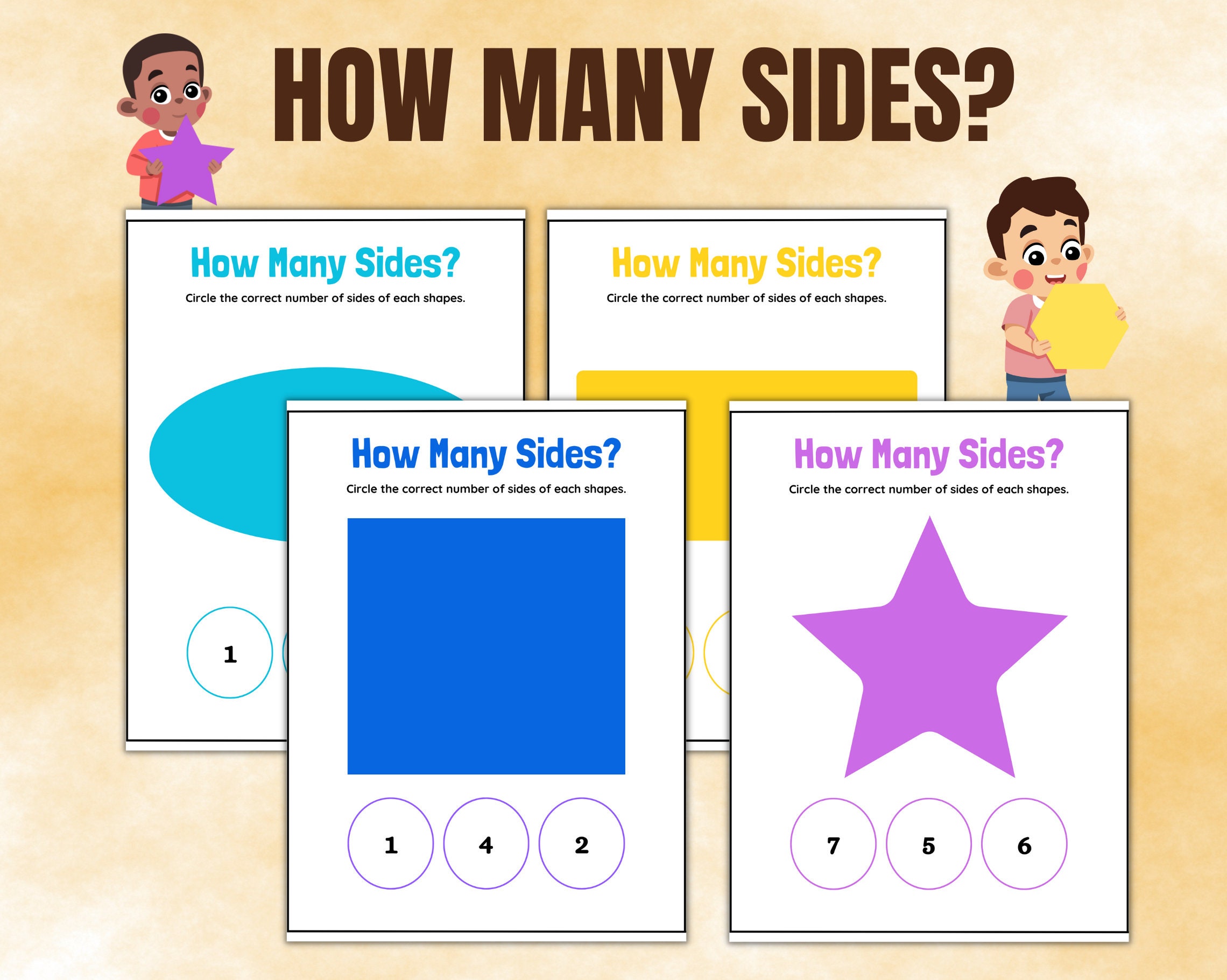 Preschool Shapes Trace the Shapes Pre-k Curriculum Worksheets Printable ...