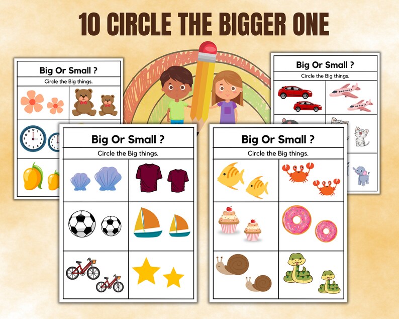 Preschool Comparison Worksheets, Preschool Worksheets, Preschool ...