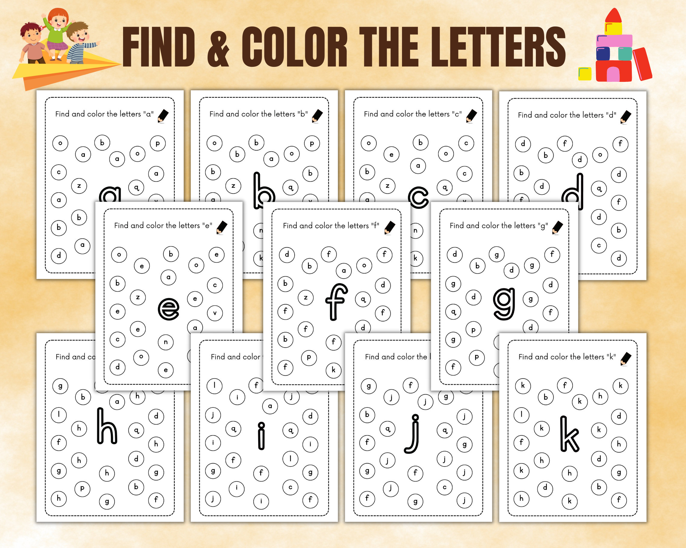 Preschool Alphabet Worksheet Bundle, Letter Tracing Worksheets ...