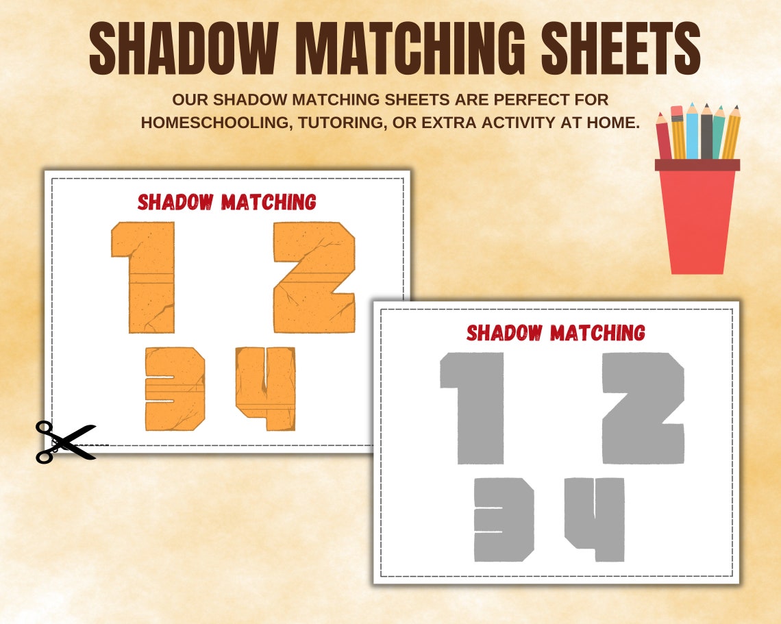 50 Shadow Matching Sheets, Preschool Worksheets, Preschool Printable ...