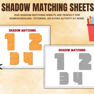 50 Shadow Matching Sheets, Preschool Worksheets, Preschool Printable ...