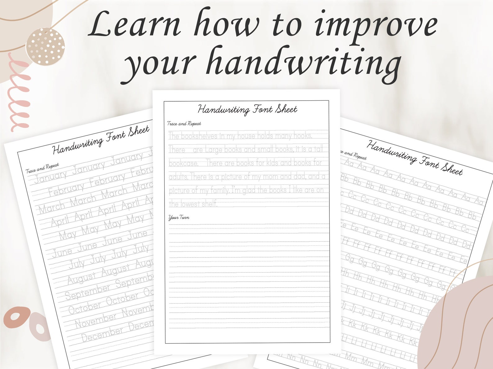 Traceable Handwriting Practice Sheets, Tracing Worksheets, Preschool ...