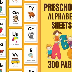 Preschool Alphabet Worksheet Bundle, Letter Tracing Worksheets ...