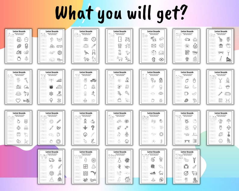 24 Alphabet Letter Sounds Worksheets Printable Preschool - Etsy