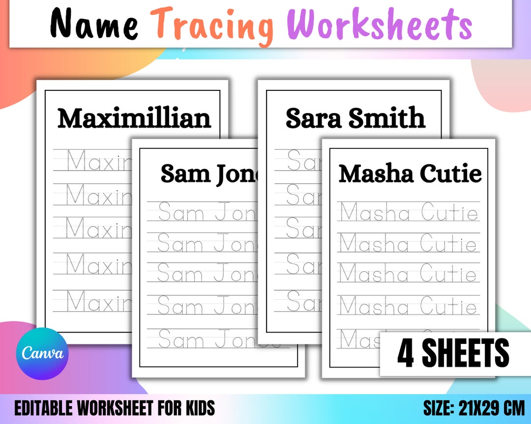 Name Tracing Worksheet, Name Writing, Handwriting Practice Sheets ...