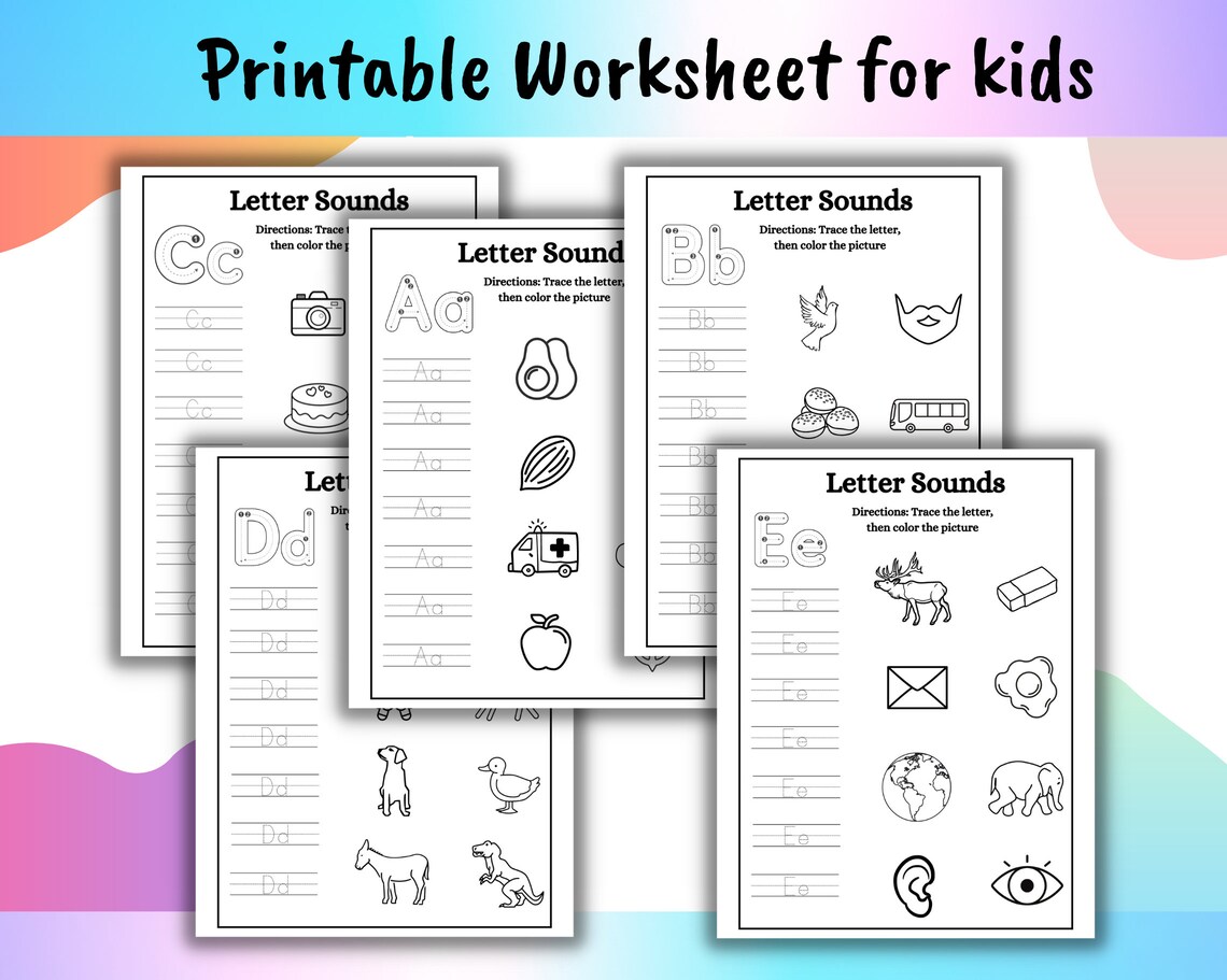 26 Alphabet Letter Sounds Worksheets Printable, Preschool Worksheets ...
