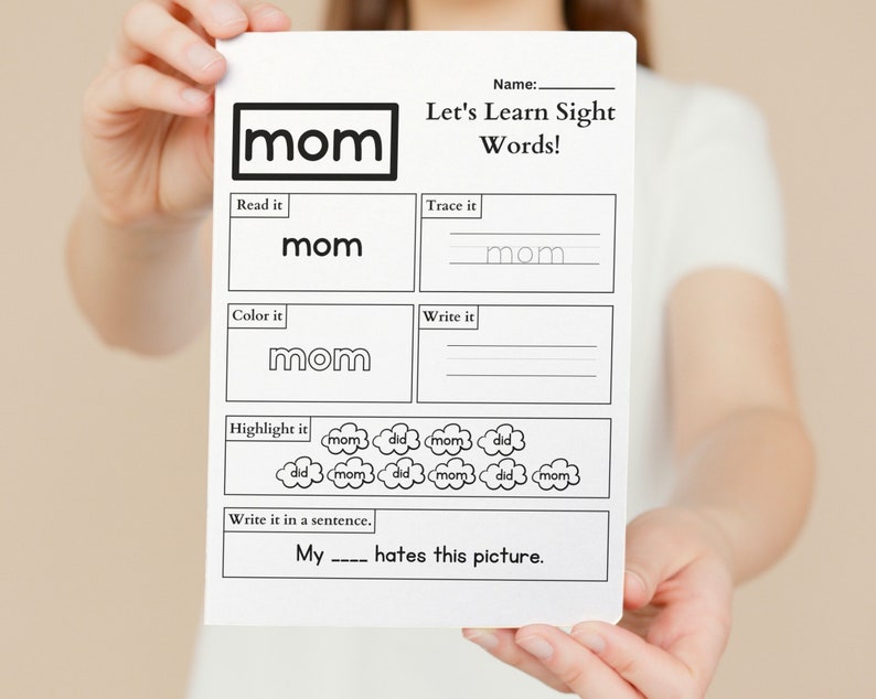 20 Sight Words Worksheets, Sight Words Printable, Sight Words Flash ...