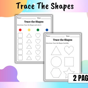 Printable Tracing Worksheet Bundle, Alphabet Number Letter Color Shape ...