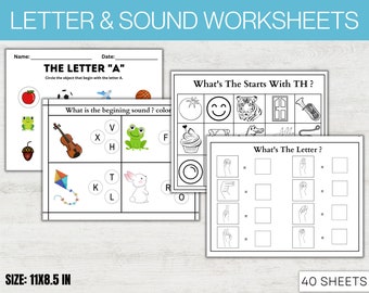 26 Phonics Worksheets Letter Sounds Worksheet Kindergarten - Etsy