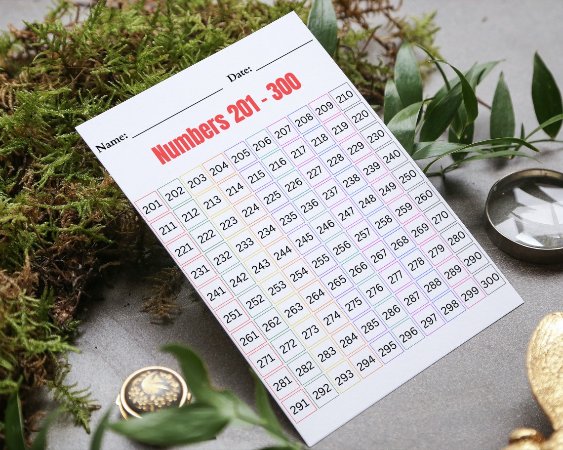 10 Printable Number Charts, Wall Charts, Hundreds Chart, Numbers 1-1000 ...