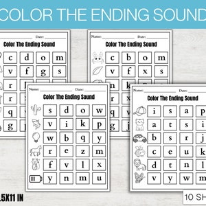 10 Printable Ending Sounds Worksheets, Initial Sound Practice ...