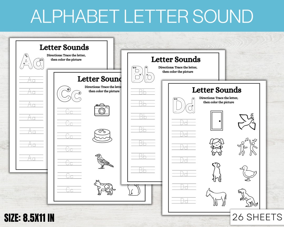 26 Alphabet Letter Sounds Worksheets Printable, Preschool Worksheets ...