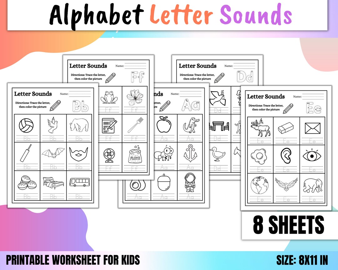 8 Alphabet Letter Sounds Worksheets Printable, Preschool Worksheets ...