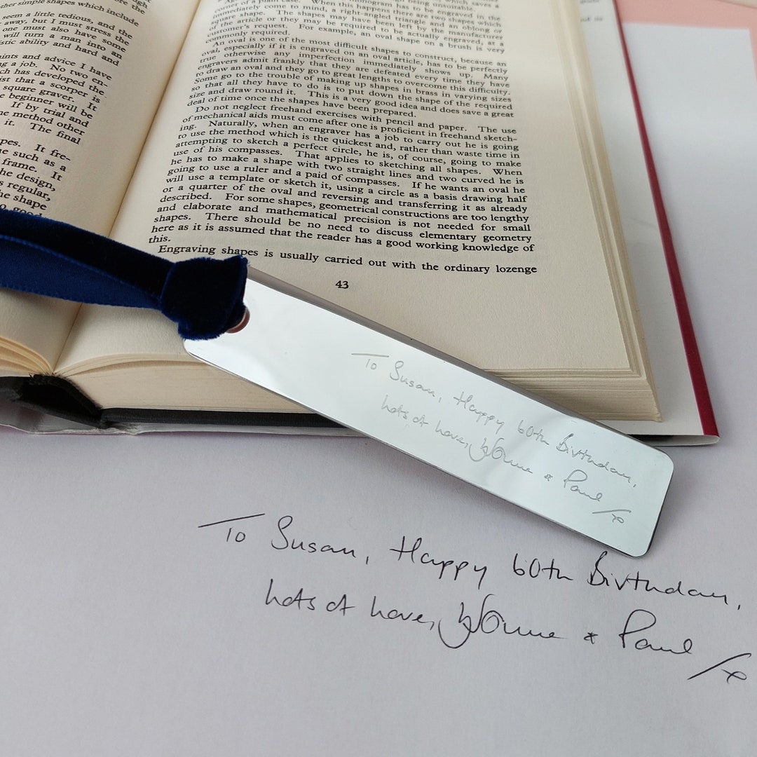 Personalised Bookmark With Your Own Handwritten Message - Book Lover ...