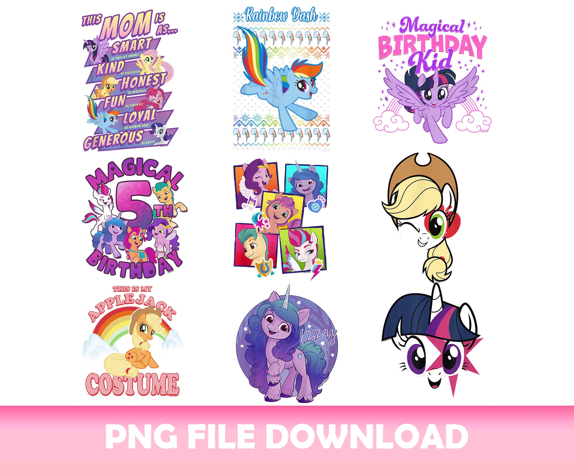 My Little Pink Pony PNG Bundles Images Little Pony Rainbow - Etsy