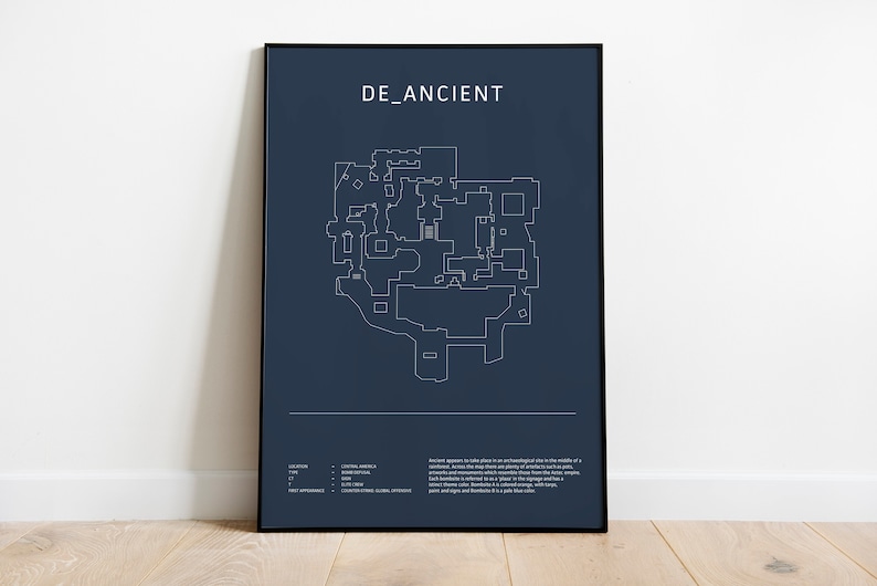 Minimalist De_ancient, CS:GO, CS2 Poster, Digital Download Wall Art ...