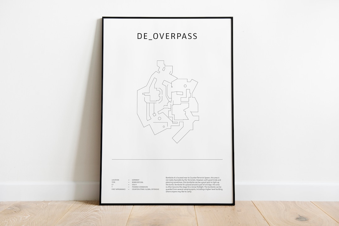 Minimalist De_overpass, CS:GO, CS2 Poster, Digital Download Wall Art ...