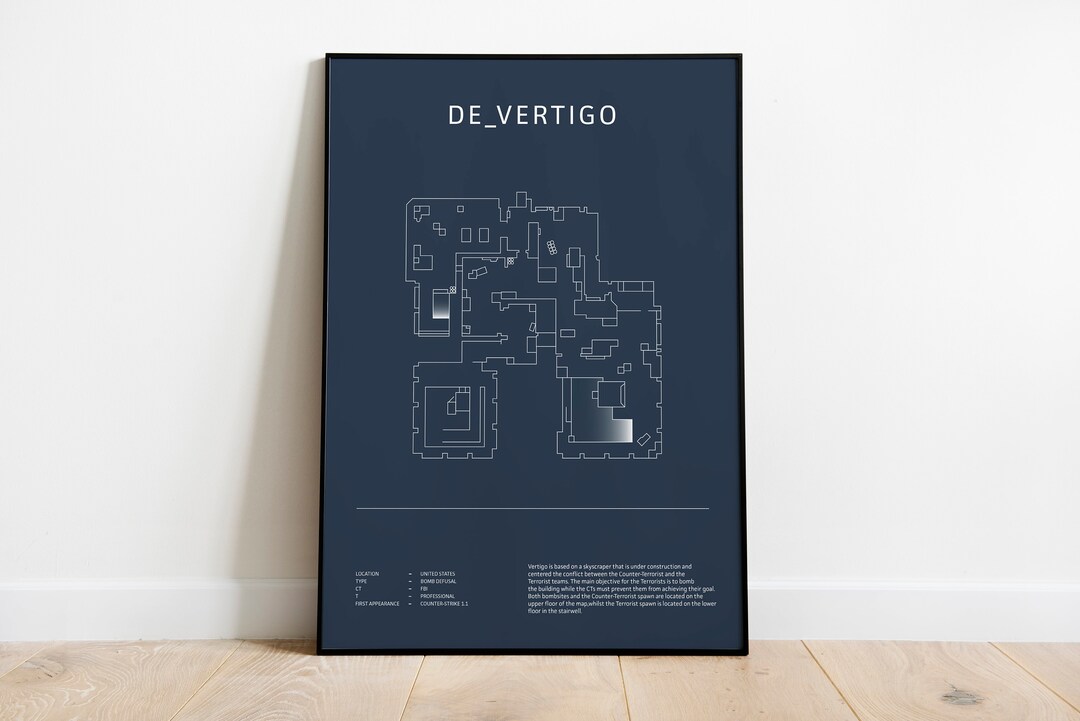 Minimalist De_vertigo, CS:GO, CS2 Poster, Digital Download Wall Art ...