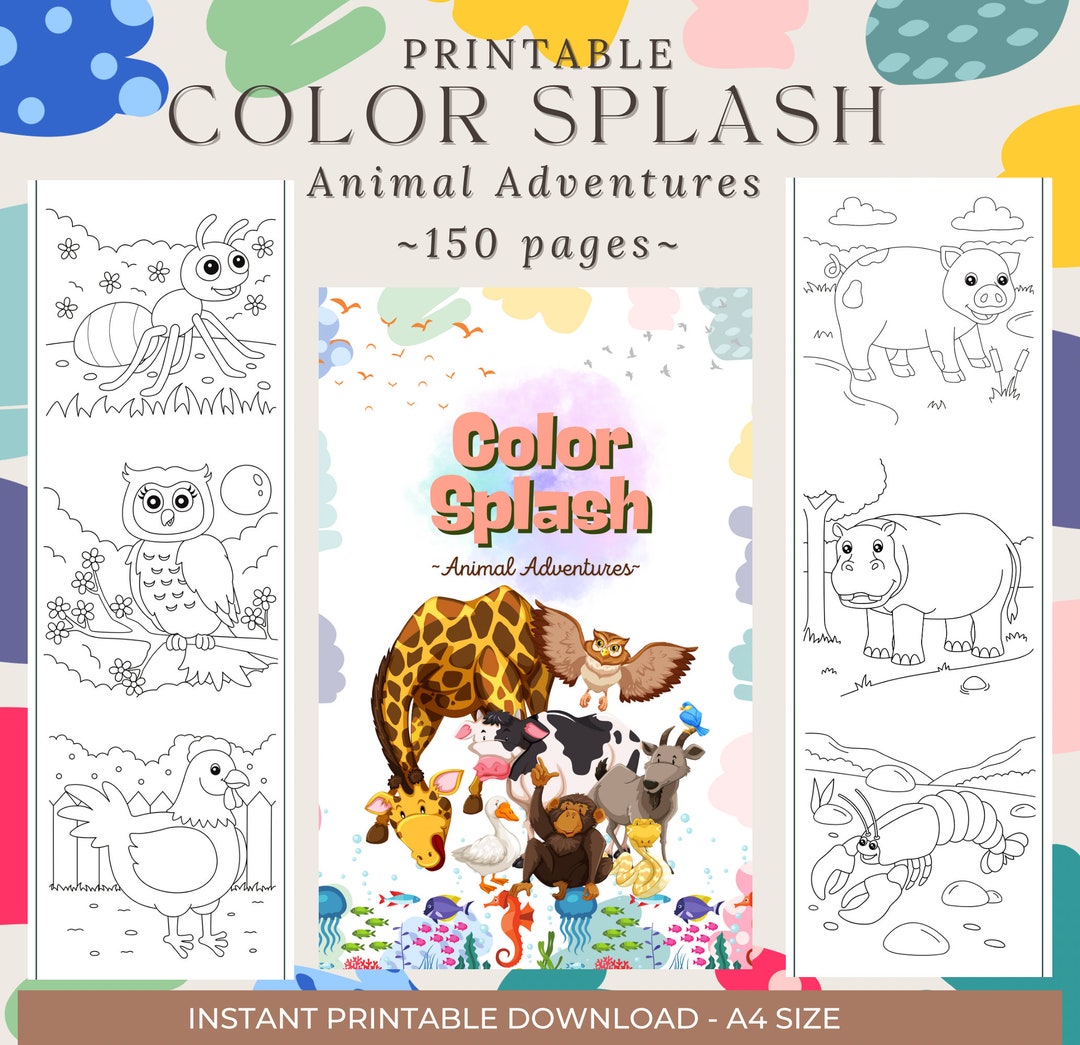 Color Splash (activity Worksheet) - Animal Adventures/for Little ...