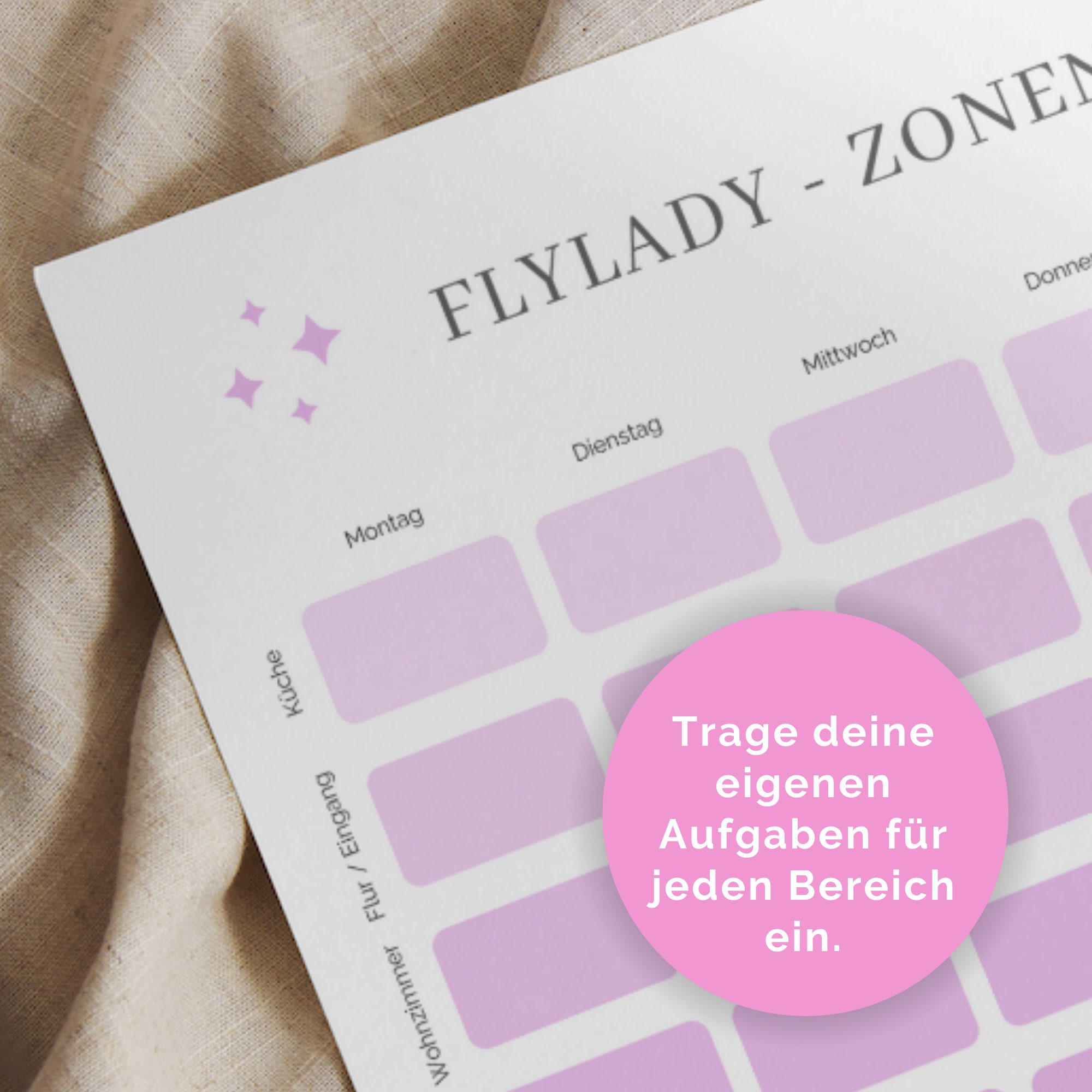 Flylady Zone Planner in Pink Instructions & Templates for Effective ...
