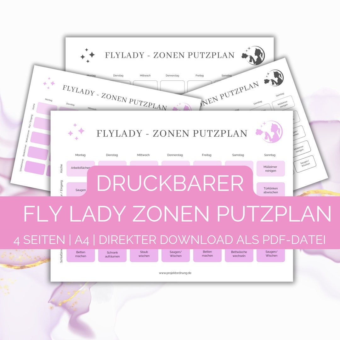 Flylady Zone Planner in Pink Instructions & Templates for Effective ...