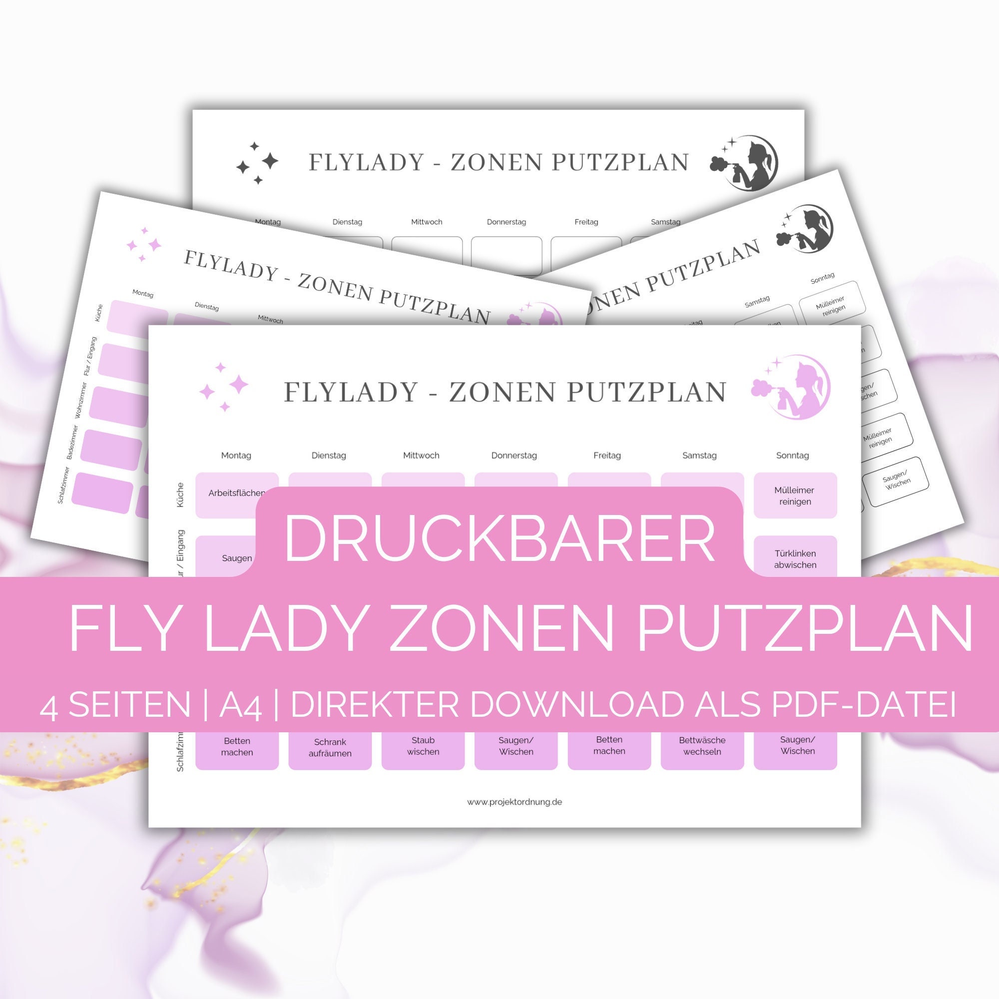 Flylady Zone Planner in Pink Instructions & Templates for Effective ...